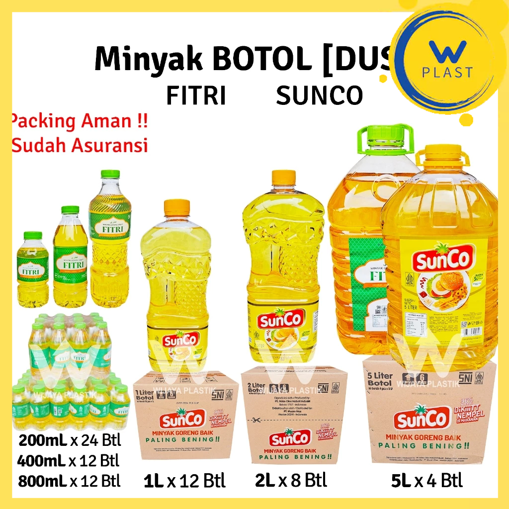 Jual [1 DUS] Minyak BOTOL [SUNCO FITRI] 200 400 500 800 mL 1L 2L 5L ...