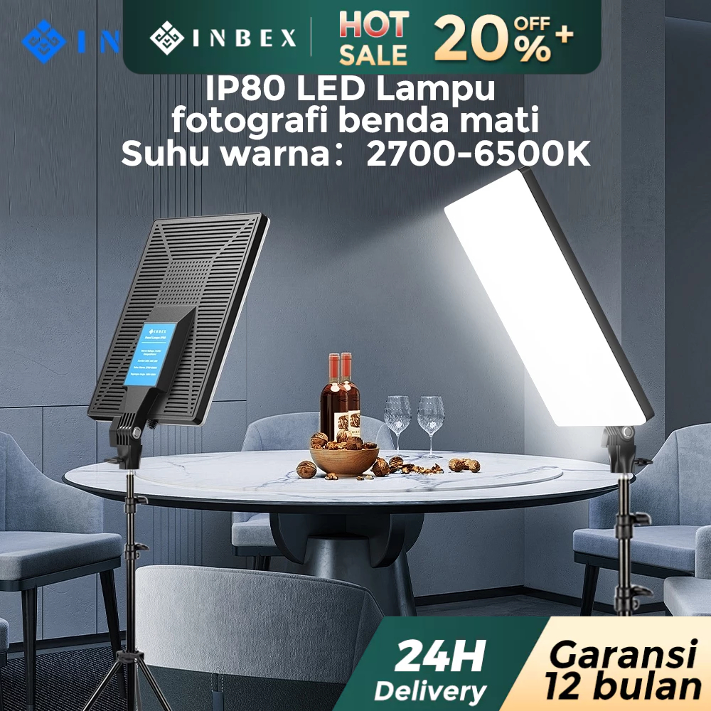 Jual Siap INBEX IP80 80W 20 inci Lampu Cahaya Pembuatan Konten LED ...