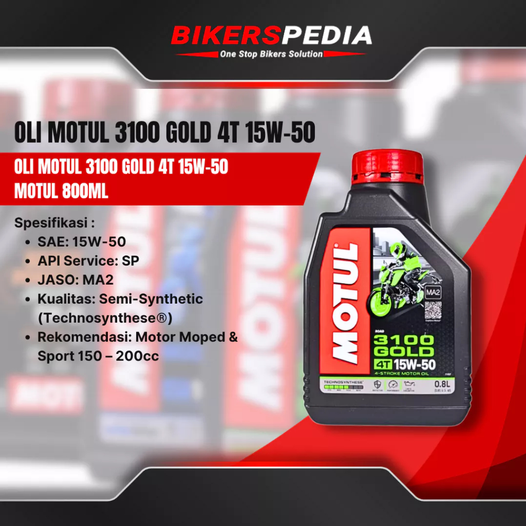 Jual OLI MOTOR 3100 GOLD 4T 15W-50 MOTUL 800ML | Shopee Indonesia