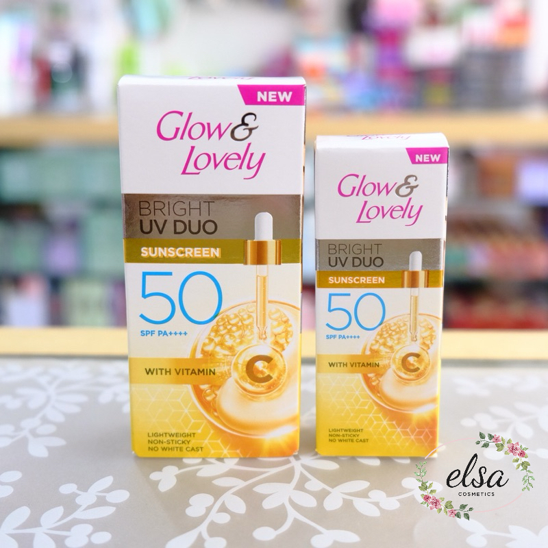 Jual Glow and Lovely Bright UV DUO sunscreen SPF 50 PA++++ | Shopee ...