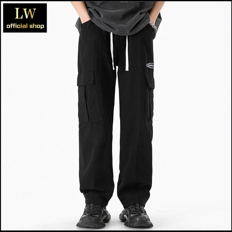 Jual Celana cargo hitam celana cargo panjang pria celana karet pria jumbo cargo pants celana ...