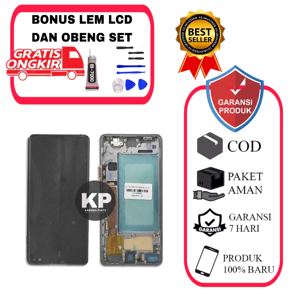 Jual SAMSUNG S10 PLUS G9750 + FRAME LCD FULLSET | Shopee Indonesia