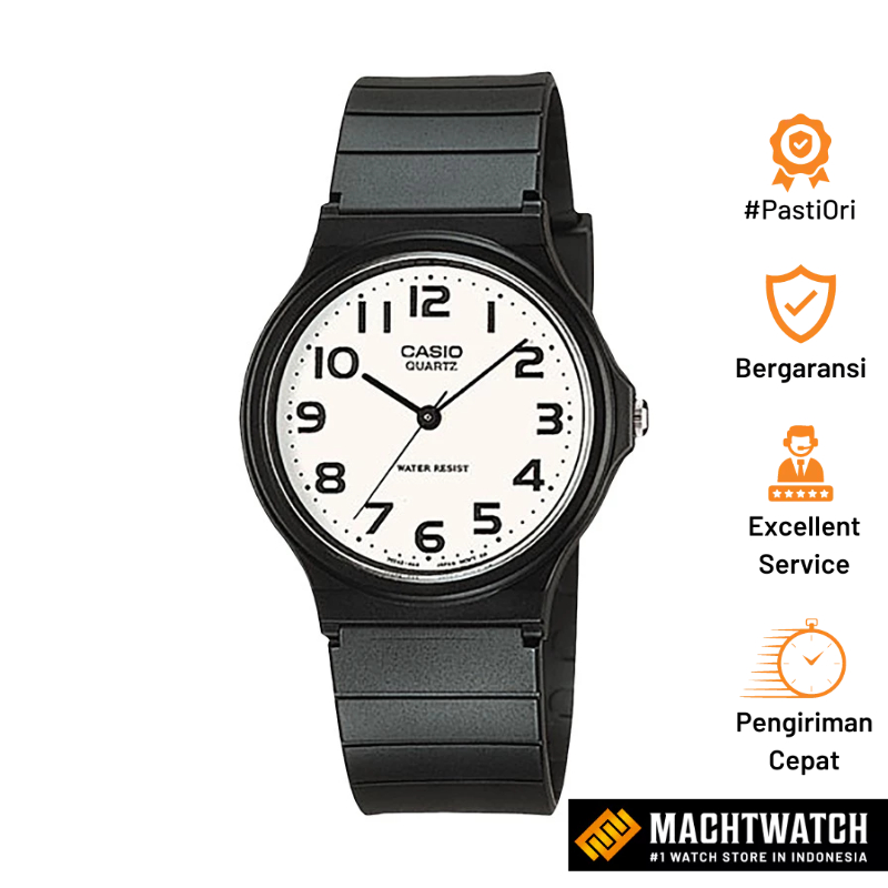 Jual Jam Tangan Pria Analog Casio General MQ-24-7B2LDF MQ24 White Dial Black Resin Band | Shopee ...