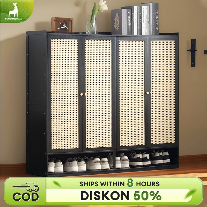 Jual Lemari Sepatu Tertutup Rak Sepatu Rotan Rak Sepatu Kayu Serbagun ...