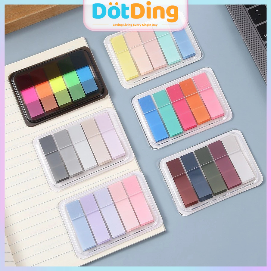Jual [DOTDING] Sticky Notes Transparan Retro Morandi PET - Label ...