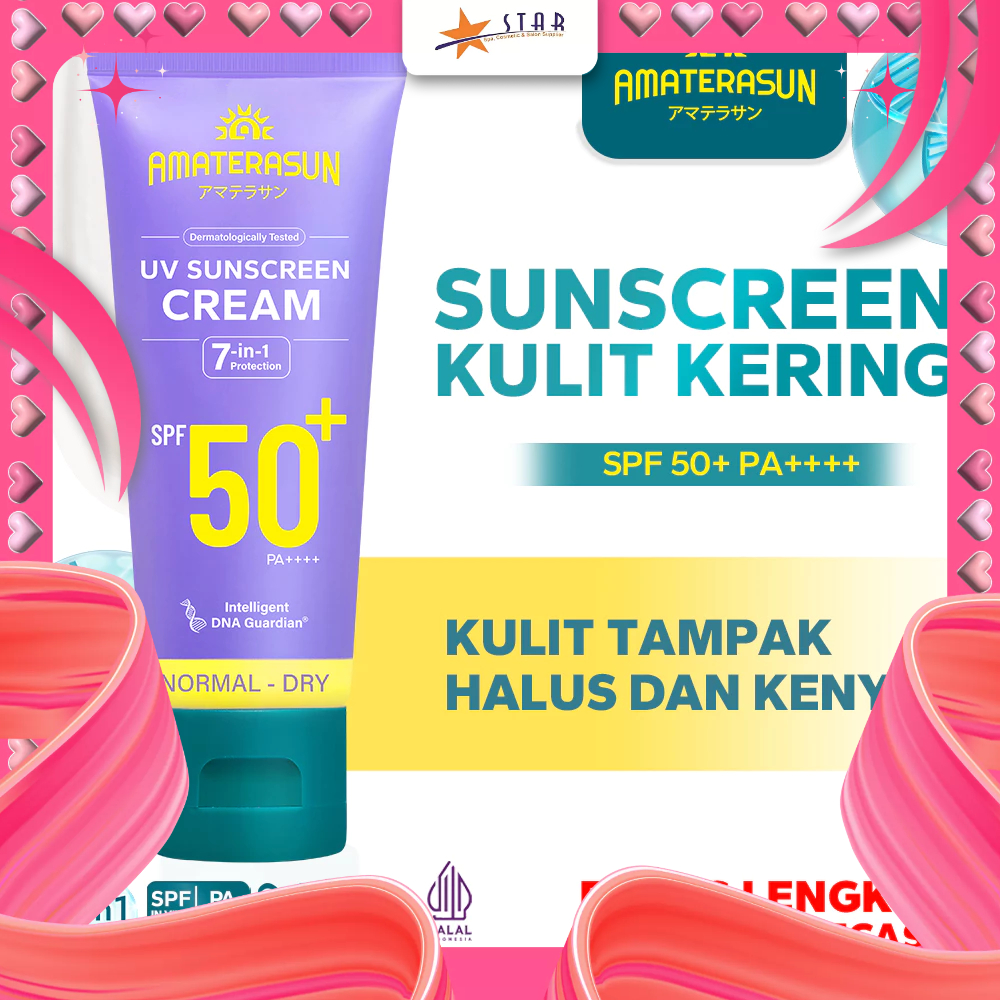 Jual * STAR * AMATERASUN UV Sunscreen Cream SPF 50+ PA++++ 50GR ( KEMASAN UNGU ) | Shopee Indonesia