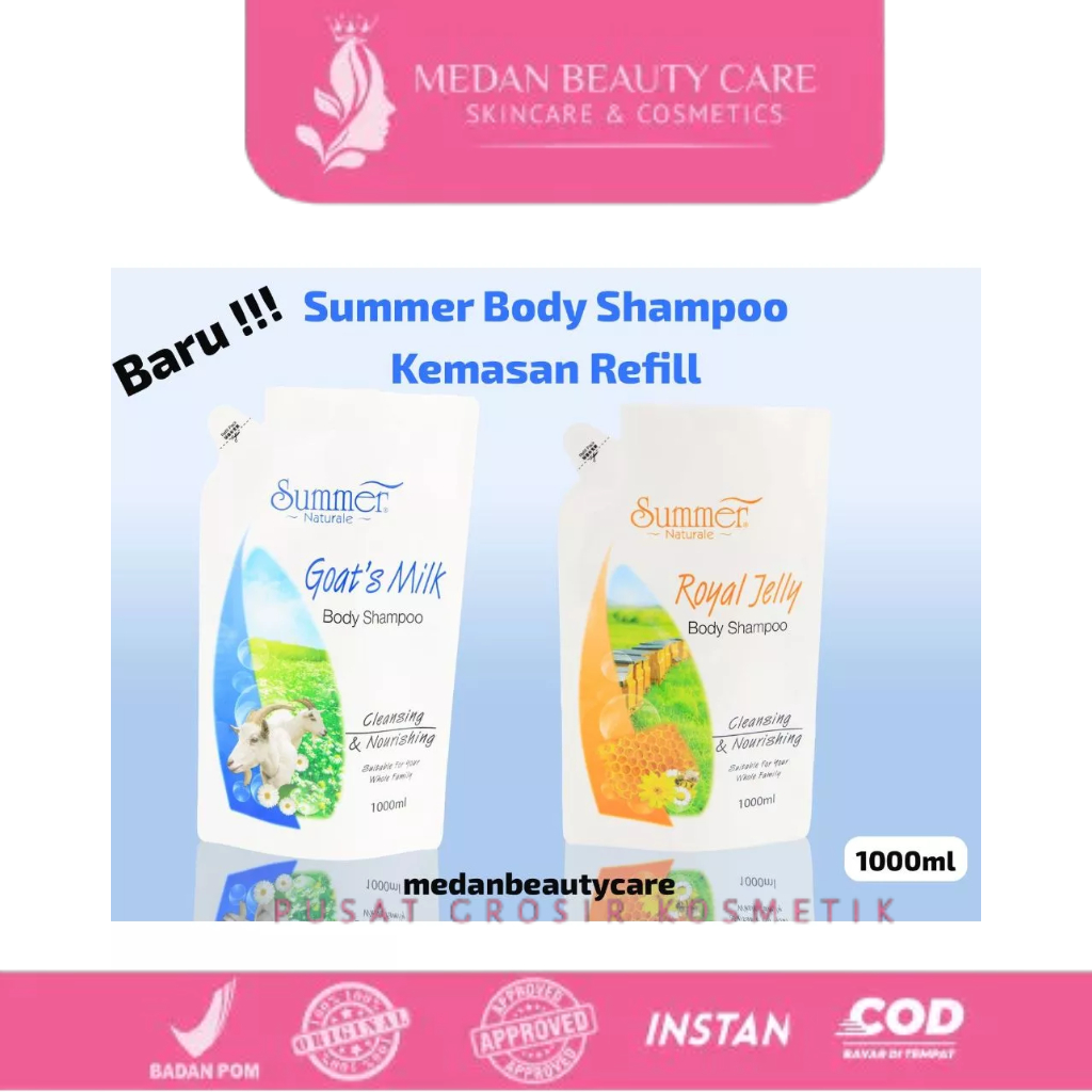 Jual Summer Body Shampoo Refil 1000ml (Kemasan Isi Ulang Plastik ...