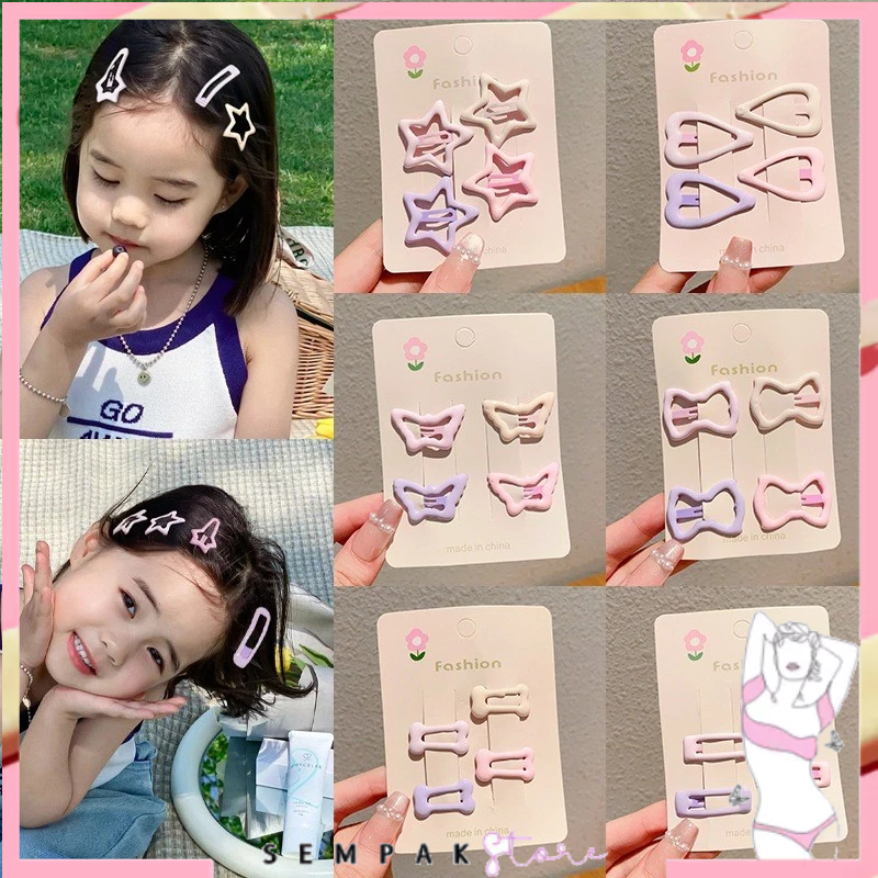 Jual SS Jepit Rambut Jepitan Anak Korea Isi 4 Bentuk Lucu Warna Warni ...