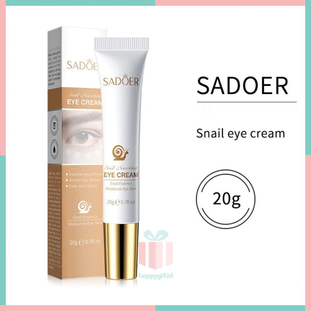 Jual SADOER Gold Snail Essence Eye Cream for Anti Aging Remove Hydrating and Moisturizing 20g ...