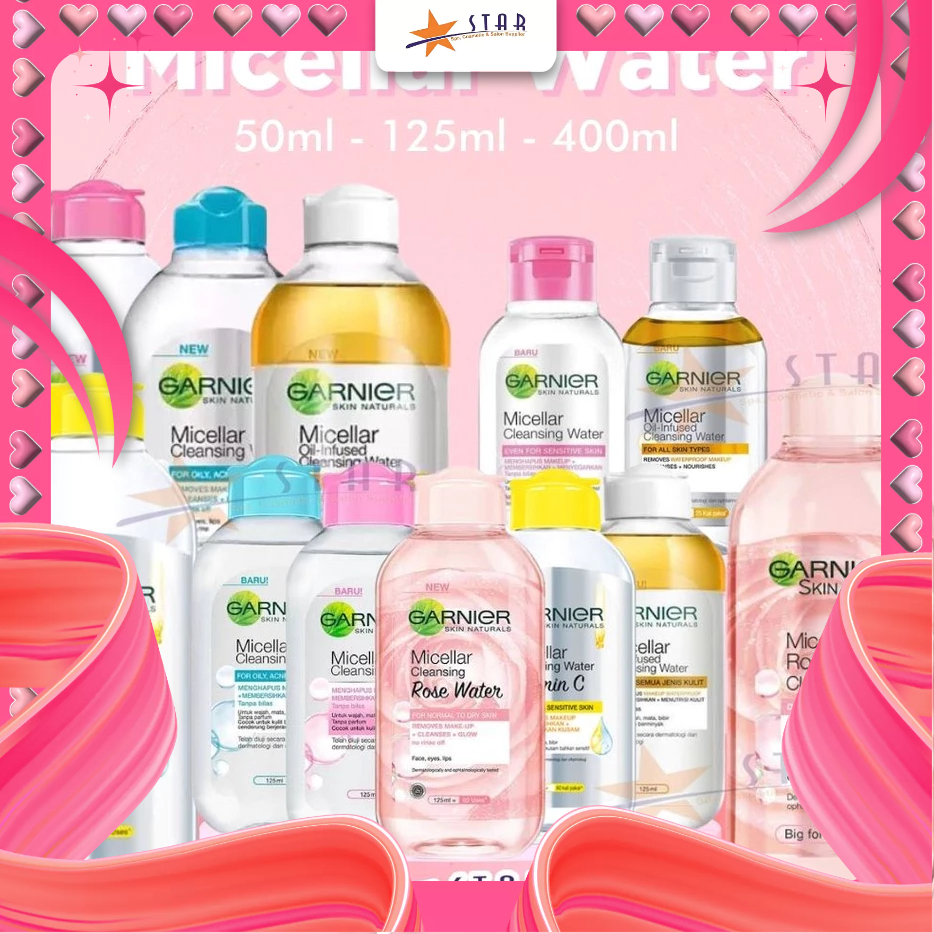 Jual Garnier Micellar Cleansing Water Pink/Rose/Vit C/Rose 400ml/Oil 50ML/125ML/400ML | Shopee ...
