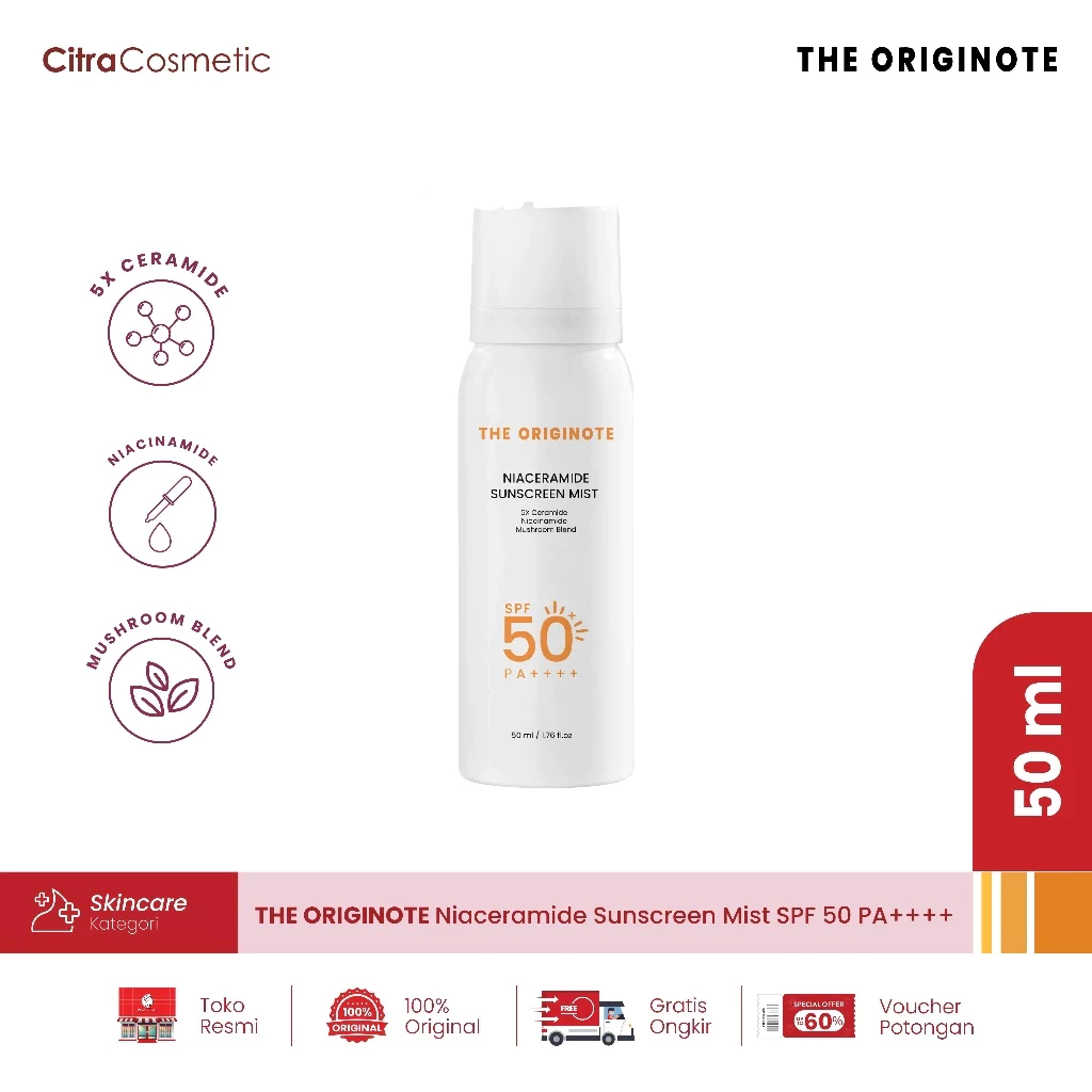 Jual ️CitraCosmetic ️ The Originote Niaceramide Sunscreen Mist SPF 50 ...