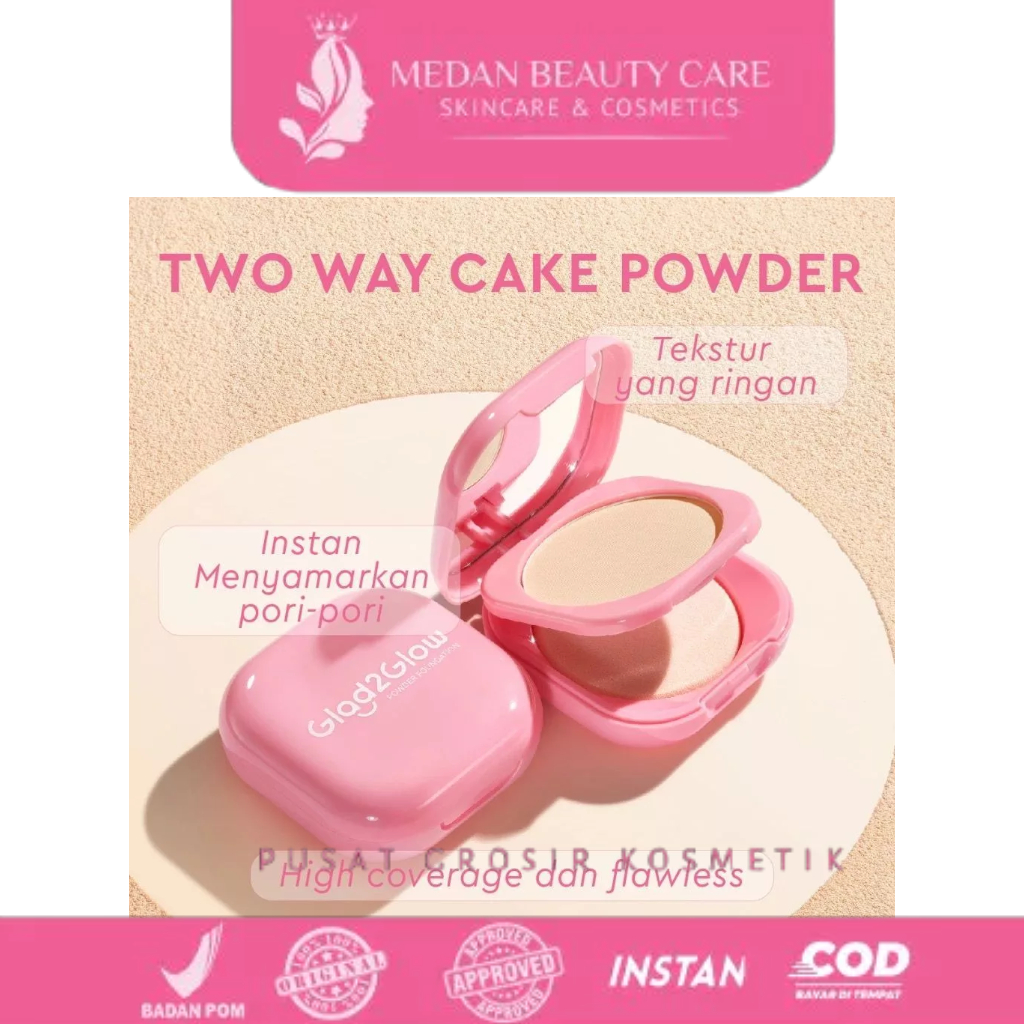 Jual Glad2Glow Perfect Foundation Two Way Cake Powder | Shopee Indonesia