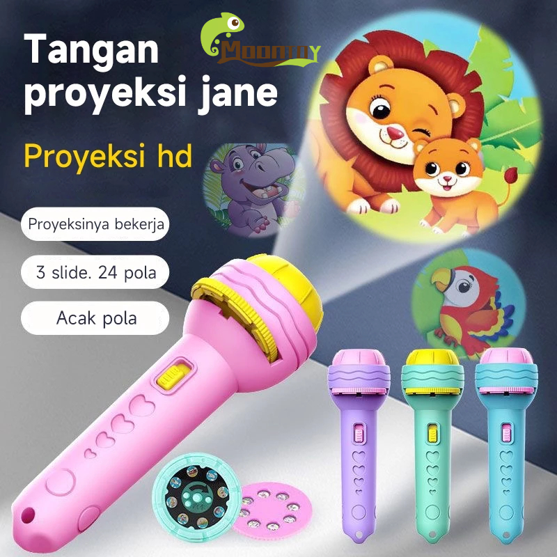 Jual MOONTOY(3 Slide 24 Gambar) Mainan Anak Senter Proyektor/Fun Proyektor Kartun Mainan Edukasi ...