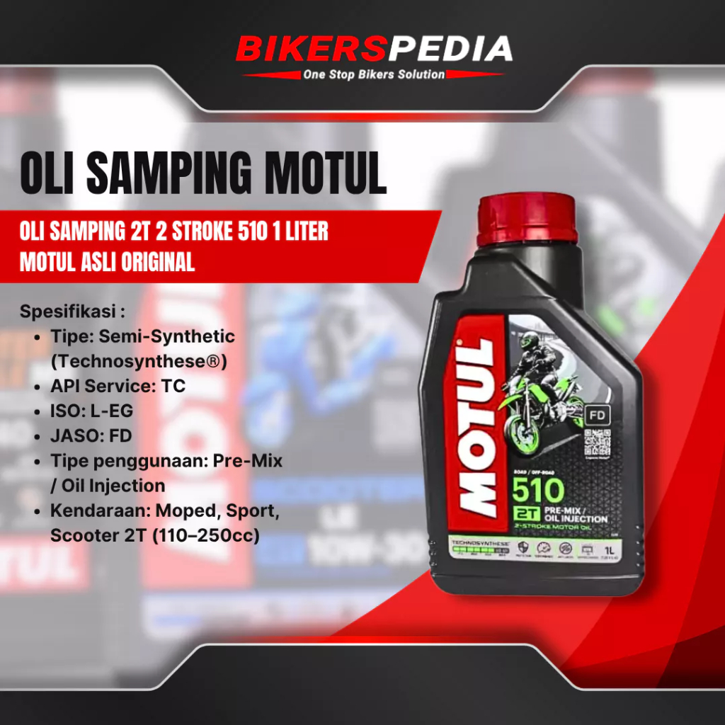 Jual OLI SAMPING 2T 2 TAK 510 1 LITER MOTUL ASLI ORIGINAL | Shopee Indonesia