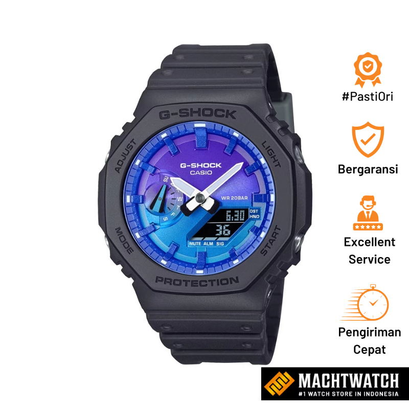 Jual Jam Tangan Pria Casio G-Shock GA-2100FL-1ADR CasiOak Flame Inside Collection Digital Analog ...