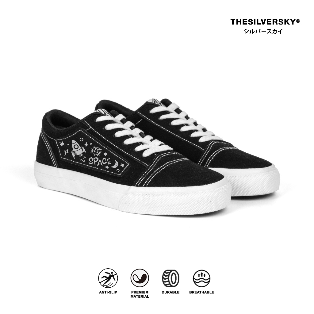 Jual Thesilversky Space Reflective Shoes | Sepatu Hitam Suede Galaxy ...