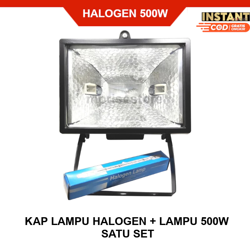 Jual [1Set] Lampu Sorot Halogen 500W Kap + Lampu Halogen | Shopee Indonesia