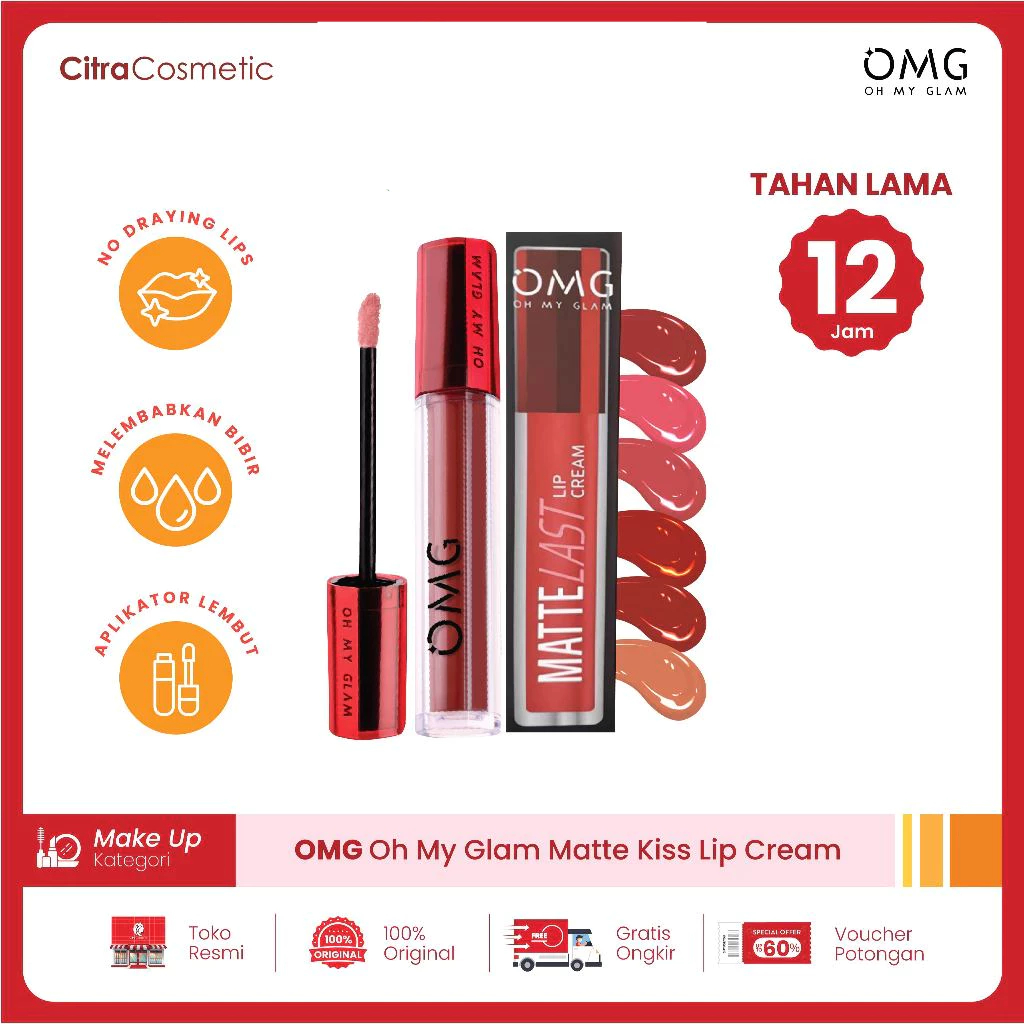 Jual OMG OH MY GLAM Mattelast Lip Cream 2.9 g - Lip Cream Matte Dengan ...