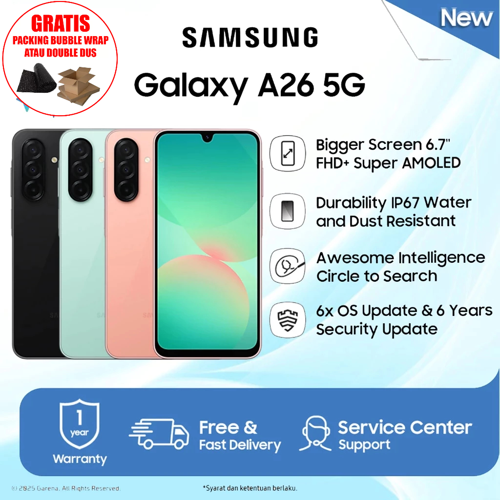 Jual SAMSUNG SMARTPHONE GALAXY A26 5G 8 GB/256 GB (SM-A266B/DS) 6,7" | Shopee Indonesia