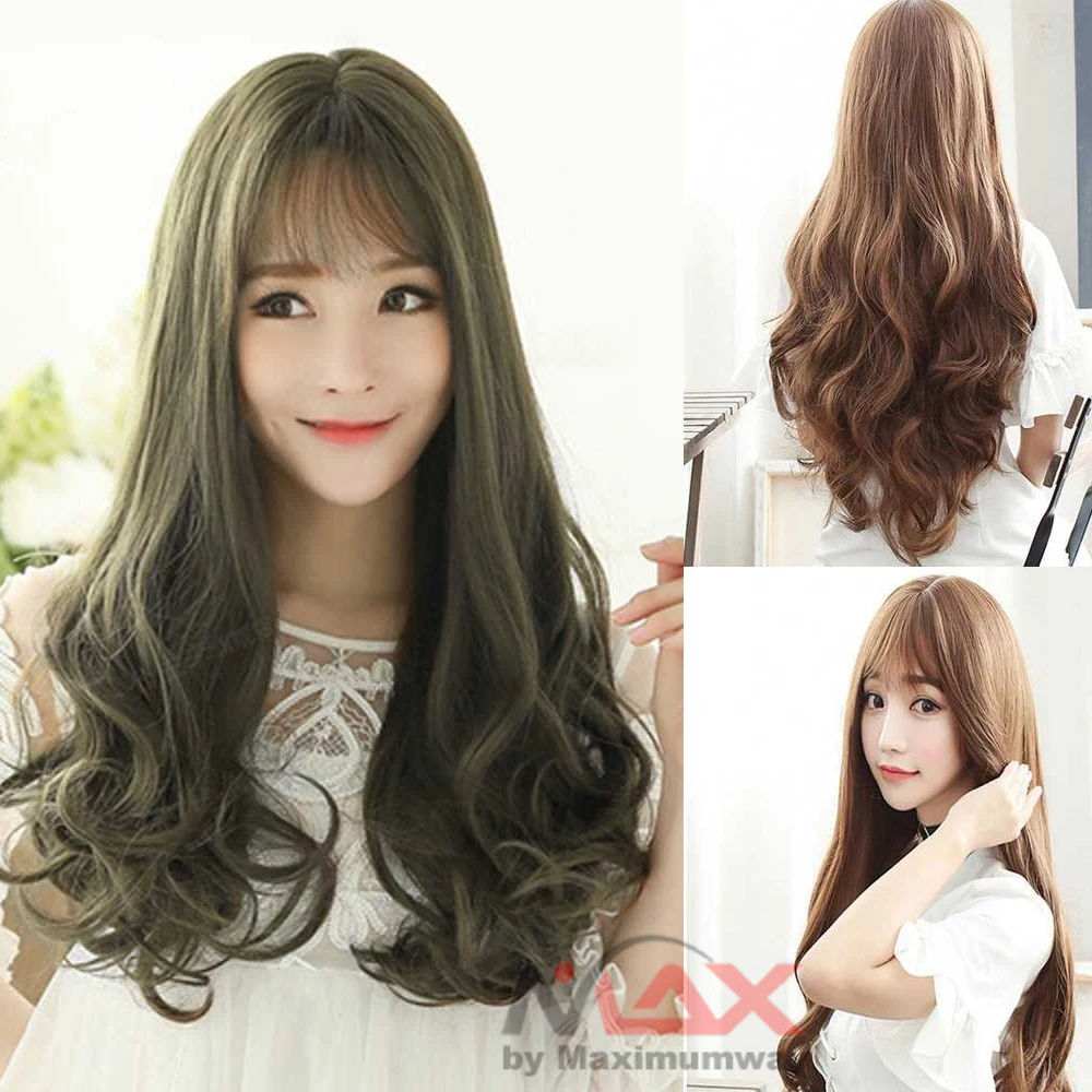Jual FYN Wig Rambut palsu berombak panjang Wavy banyak pilihan coklat ...