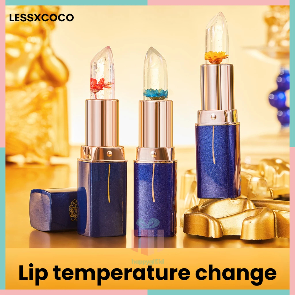Jual LESSXCOCO Lipstik Bunga Jelly Crystal Tahan Lama Berubah Warna ...