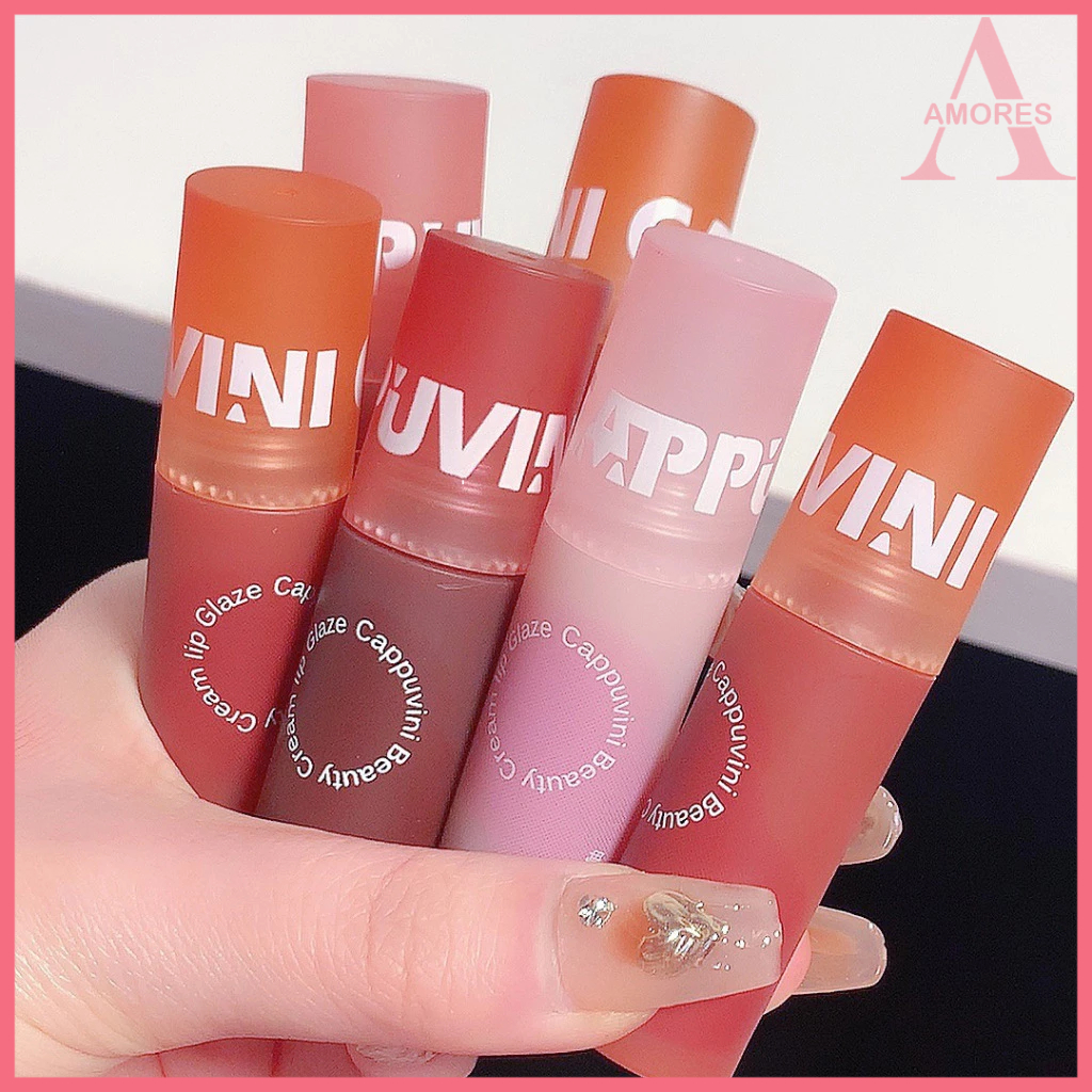 Jual CAPPUVINI Lipstick Matte Lip Cream Velvet Lip Glaze Smooth Soft ...