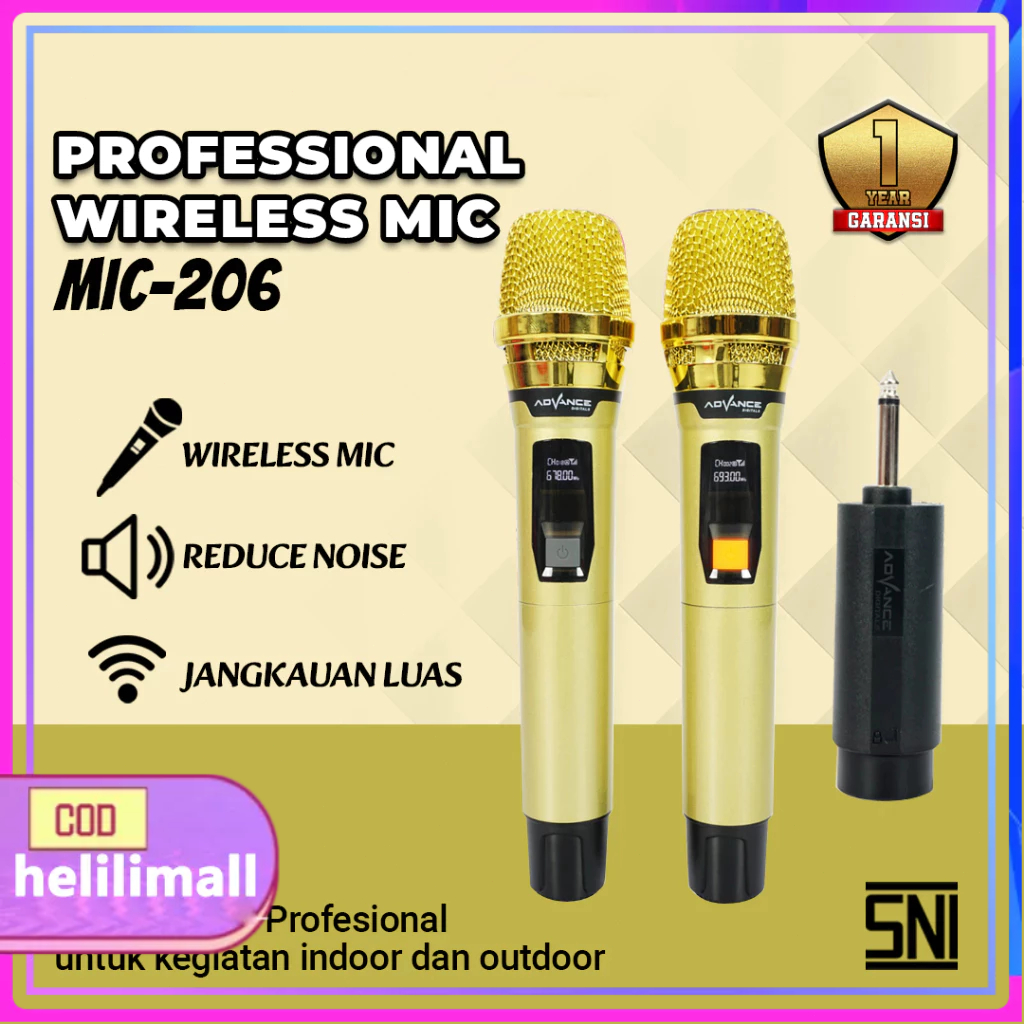 Jual Professional ADVANCE Double Digital Wireless Mic Microphone ...