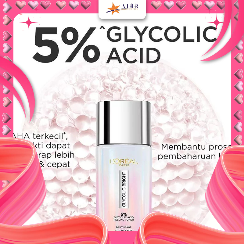 Jual L’Oréal Dex / Loreal Paris Glycolic Bright Peeling Toner 65ml ...