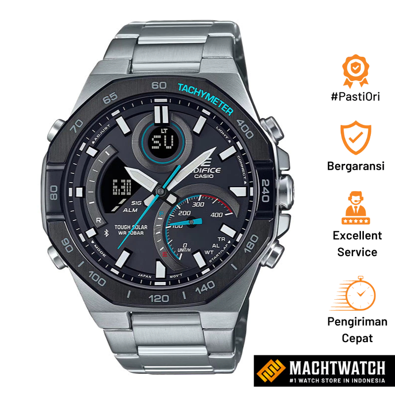 Jual Jam Tangan Pria Casio Edifice ECB-950DB-1ADF Tough Solar Digital Analog Dial Stainless ...
