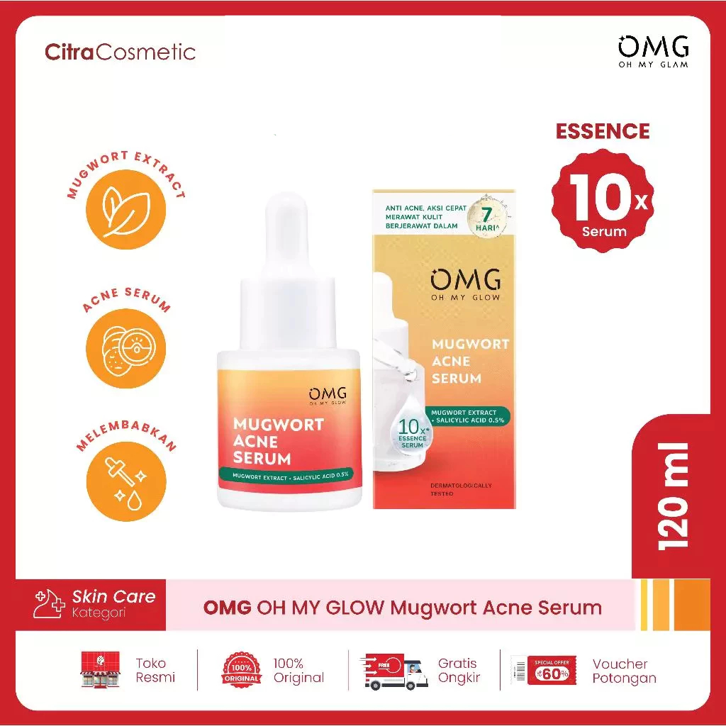 Jual ️CitraCosmetic ️ OMG OH MY GLOW Mugwort Acne Serum 20 Ml | Shopee Indonesia
