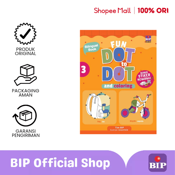 Jual BIP - Buku Seri Fun Dot To Dot & Coloring 03 (Bonus Stiker ...