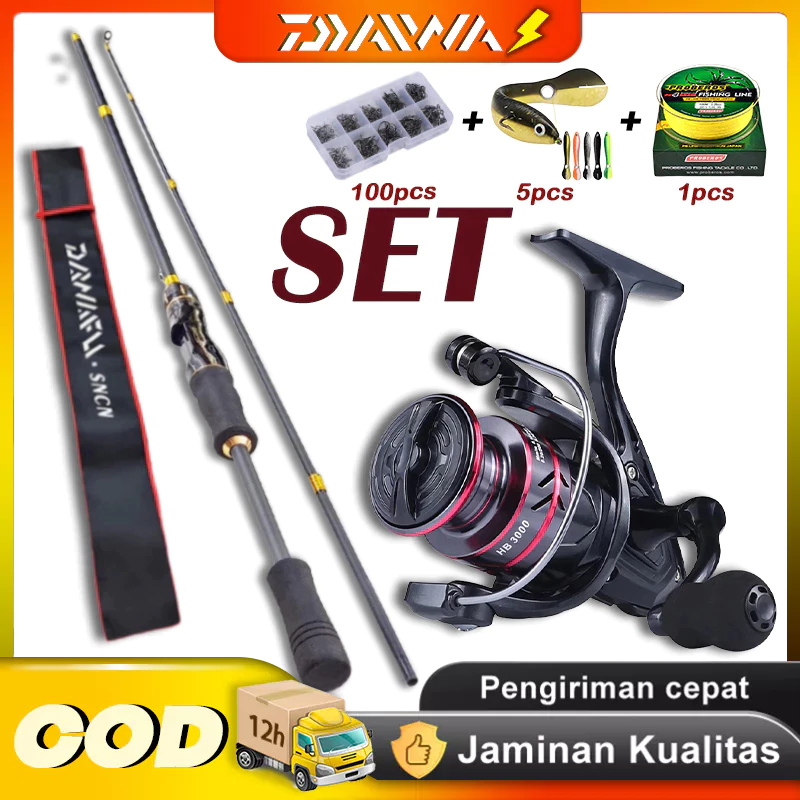 Jual DAIWA joran pancing 1 set Reel murah full besi Dengan Bahan Serat Karbon Joran Pancing ...