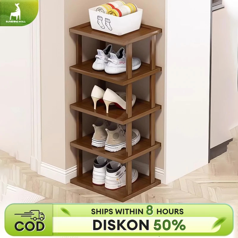Jual Rak Sepatu Portabel Rak Sepatu Aesthetic Susun Rak Sepatu Kayu ...