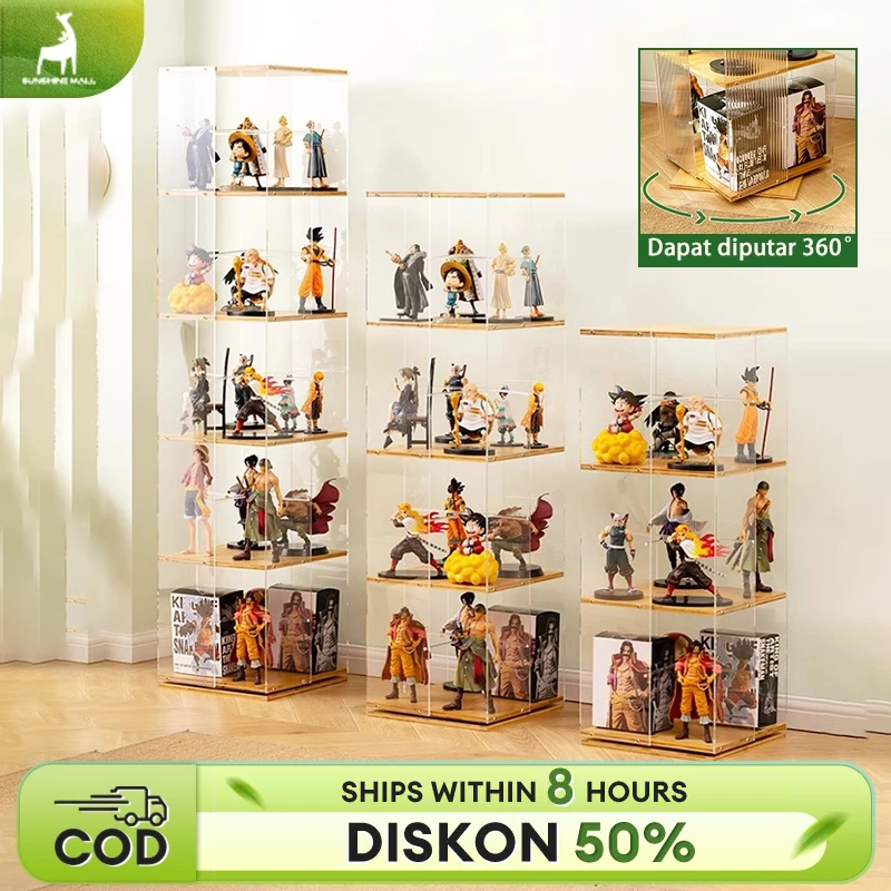 Jual Rak Pajangan Rak Buku Kayu Rak Susun Serbaguna Rak berputar 360 ...