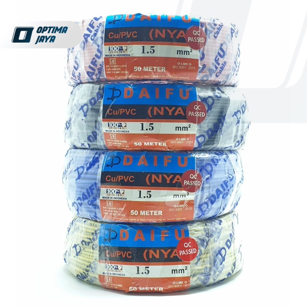 Jual NYA 1,5mm² 50 Meter Kabel Listrik Daifu SNI NYA 1x1,5mm² 50 Meter ...