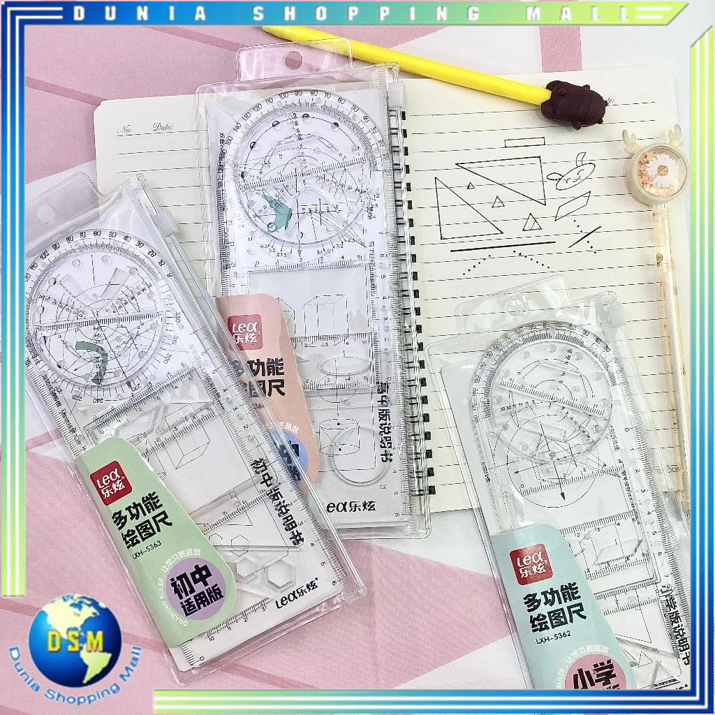 Jual DSM Penggaris Busur Derajat Rotary Multifungsi Penggaris Geometri ...