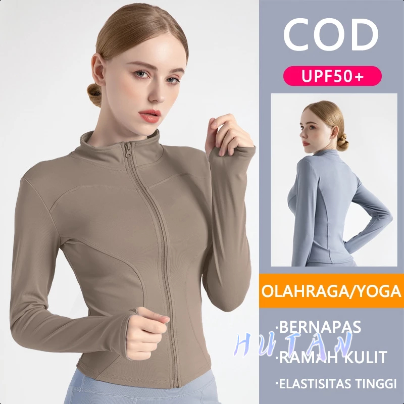 Jual Jaket Olahraga Wanita baju jogging wanita atasan olahraga wanita Lengan Panjang Yoga Untuk ...