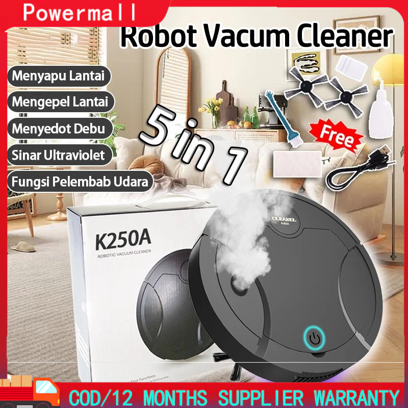Jual Robot Vacum Cleaner 5 in 1 Portable Penyedot Debu Rumah Sapu Otomatis Robot Pembersih ...