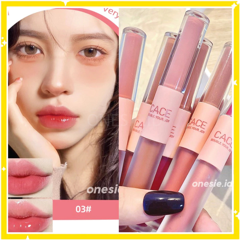Jual CACE 2 in 1 Lipstick Lip Mud Lip Cream Matte Glossy Lip Gloss Dua ...