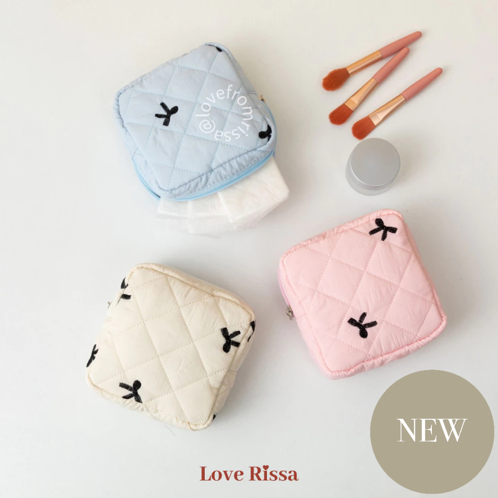Jual [RISSA] Pouch Ribbon Coquette Mini Tas Make Up Pouch Travel ...