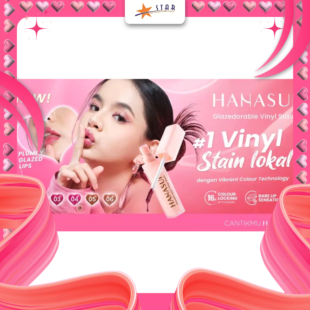 Jual * STAR * HANASUI GLAZEDORABLE VINYL STAIN | Shopee Indonesia