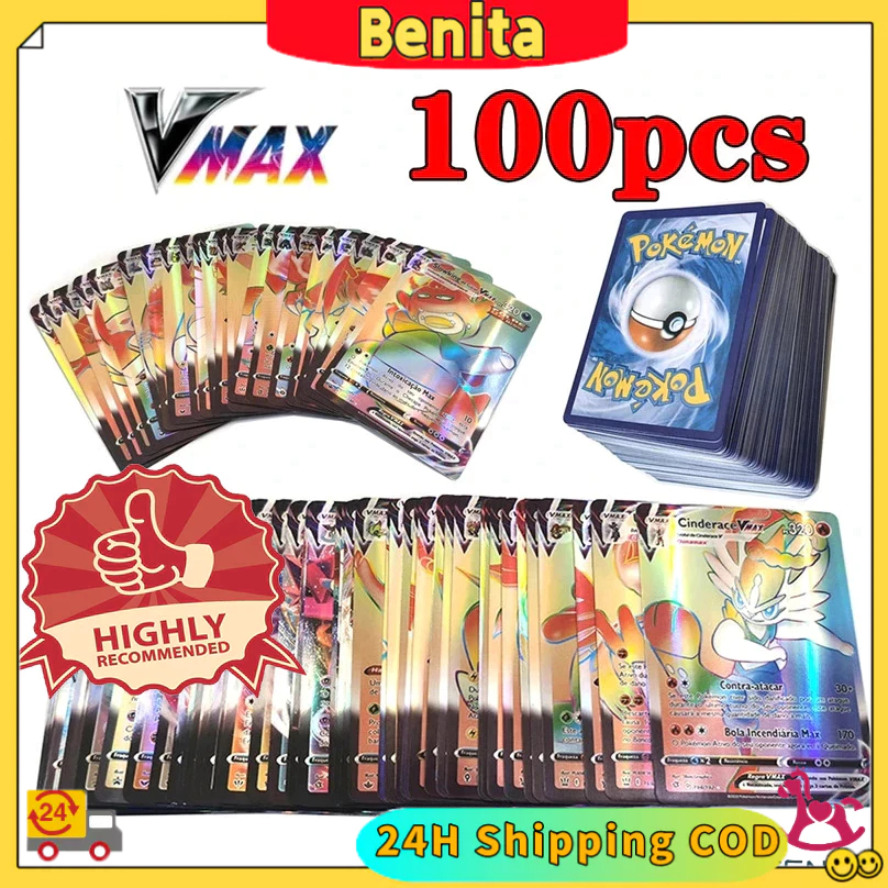 Jual 100pcs Pokemon Vmax Cards/Kartu Pokemon TCG Vmax Mega EX GX/Pokemon Shiny Cards/Kartu Laser ...