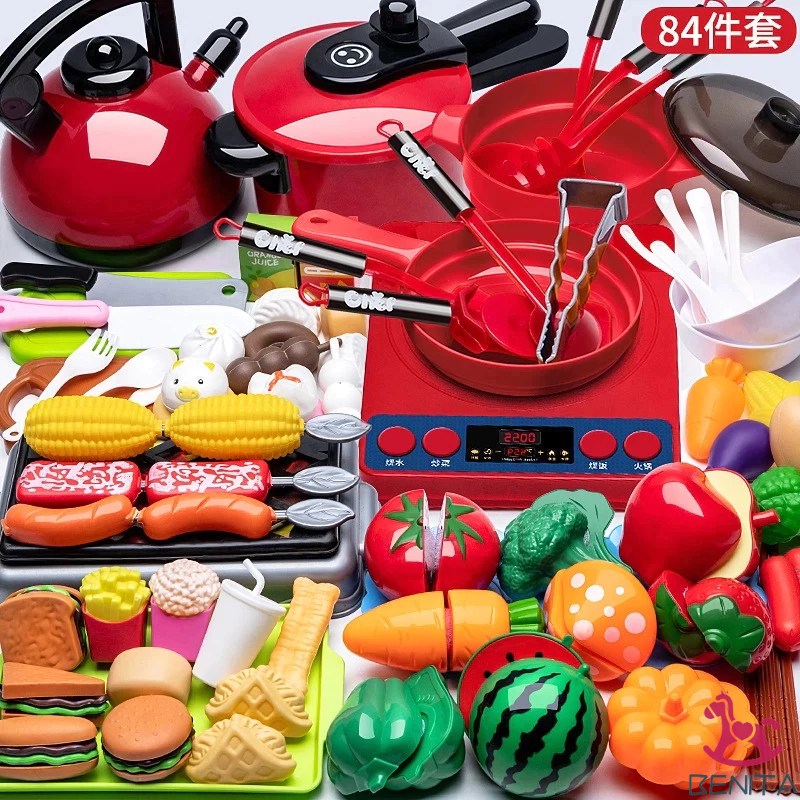 Jual 【Ada Kompor Ready】84/61/51Pcs Mainan Dapur Anak-anak Set Dapur ...