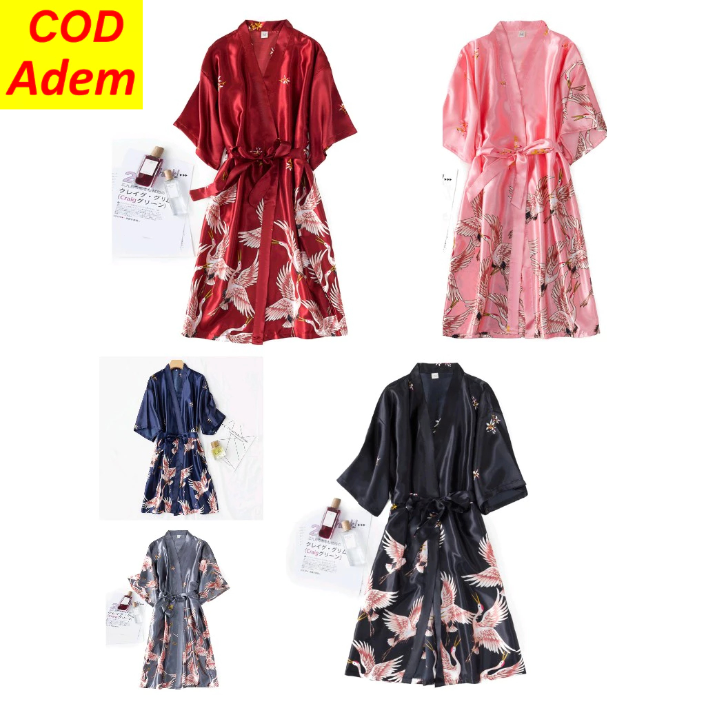Jual sleepwear set baju tidur wanita dewasa sexy baju kimono wanita ...