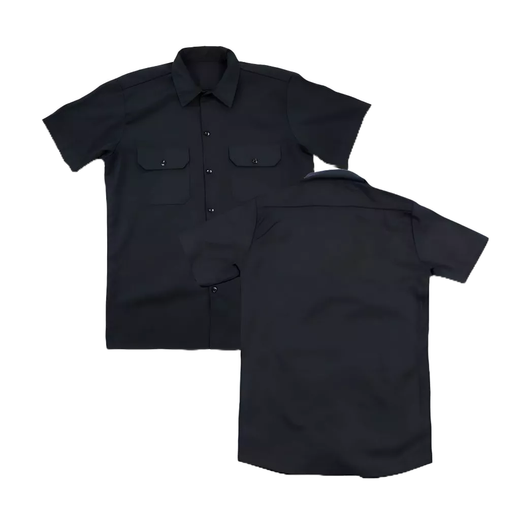 Jual Alfaeyza Kemeja workshirt POLOS warna hitam kualitas distro unisex ...