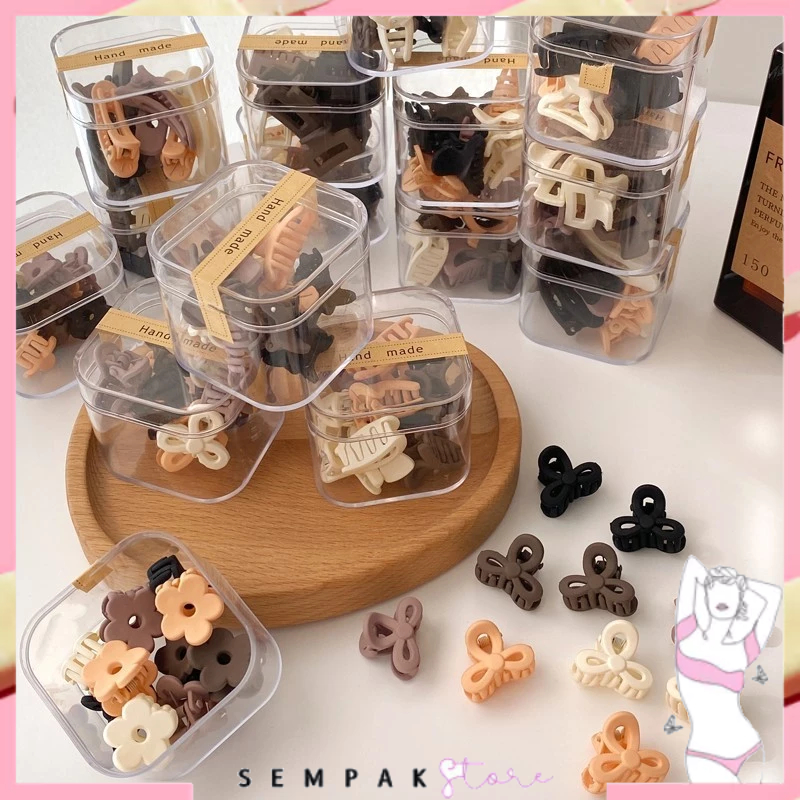 Jual SS Jepitan Mini Wanita Jepitan Rambut Motif Polos Doff 1box Isi ...