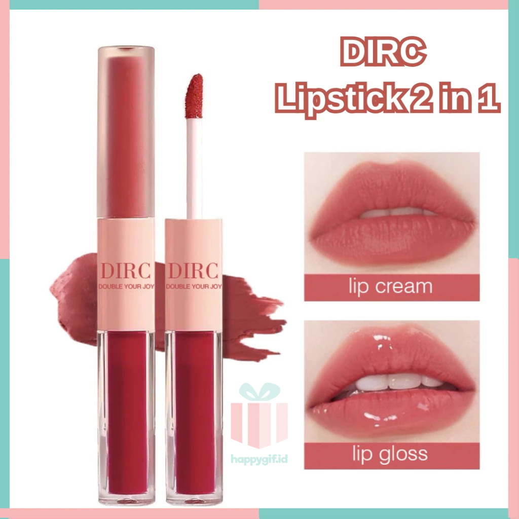 Jual DIRC 2in1 Lipstik Matte Lip Mud Lip Cream Lip Glossy Dua Sisi ...