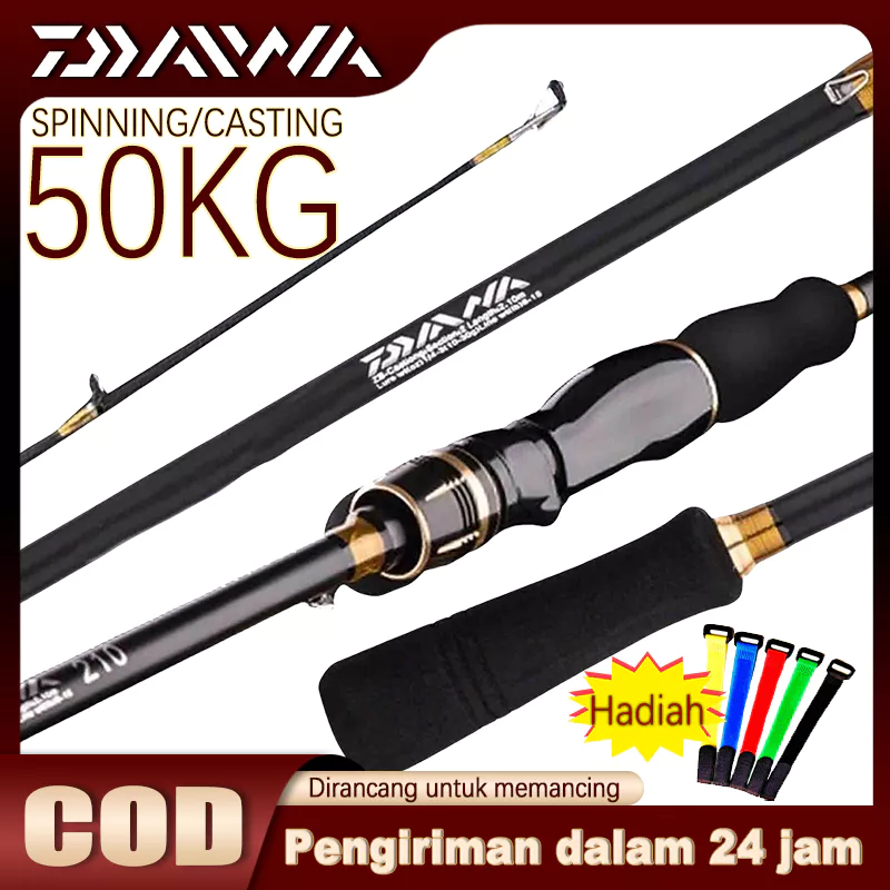 Jual Daiwa fishing rod Joran Pancing Carbon Sutet 2 Bagian Tongkat Pancing Putar/Casting M Power ...