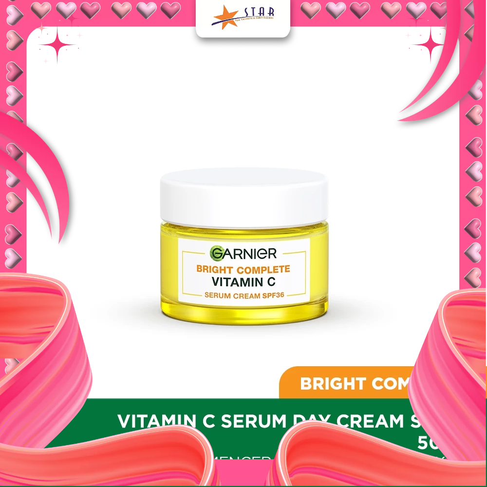 Jual * STAR * Garnier Bright Complete Vitamin C Serum Cream SPF 36 PA+++ 50 ML / Krim Pagi ...
