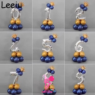 Jual paket balon angka 1 pcs dengan standing balon navy biru dongker ...